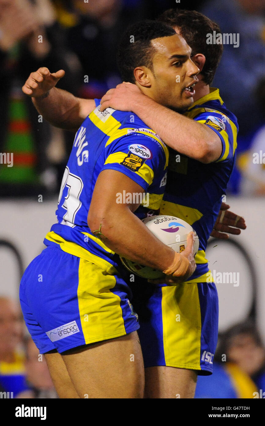Warrington wolves ryan atkins celebrates his try hi-res stock ...