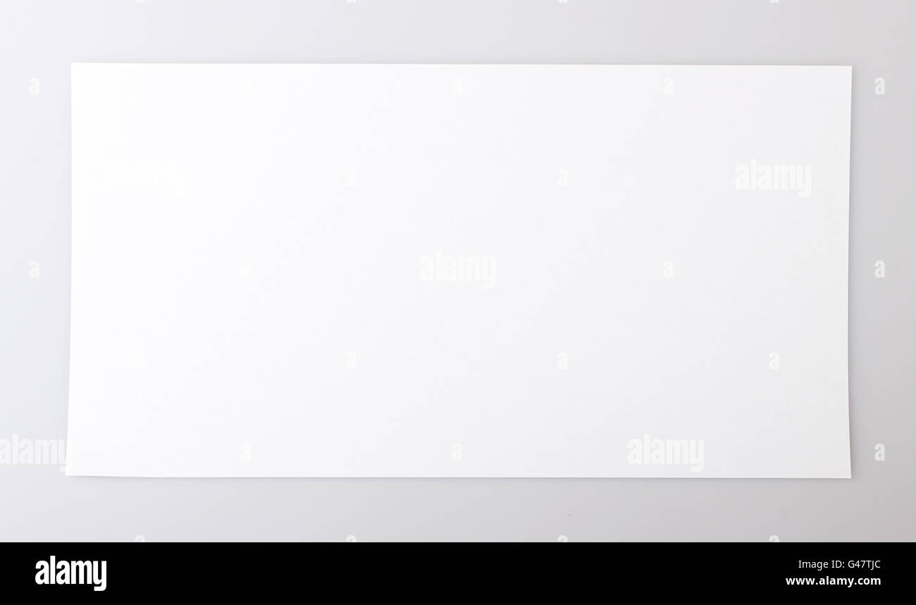 horizontal single white sheet of paper Stock Photo - Alamy