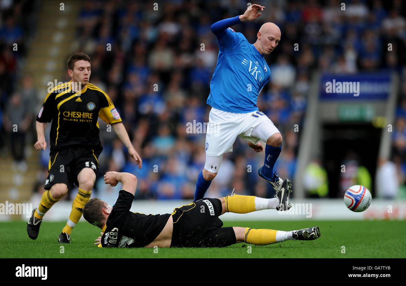 Chesterfield's Danny Whitaker (right) and Macclesfield Town's Lewis ...