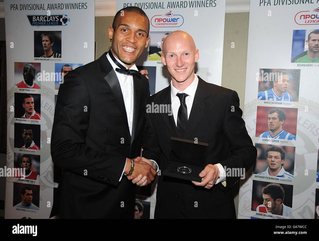Chesterfield's Danny Whitaker (right) poses with his PFA Team of the ...
