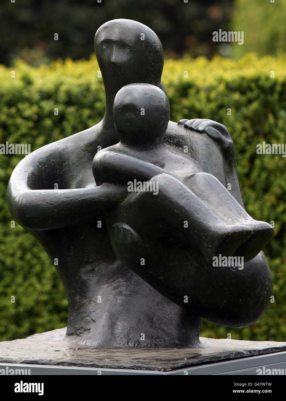 Henry Moore's Mother and Child at the opening of Moore at Hatfield, in ...