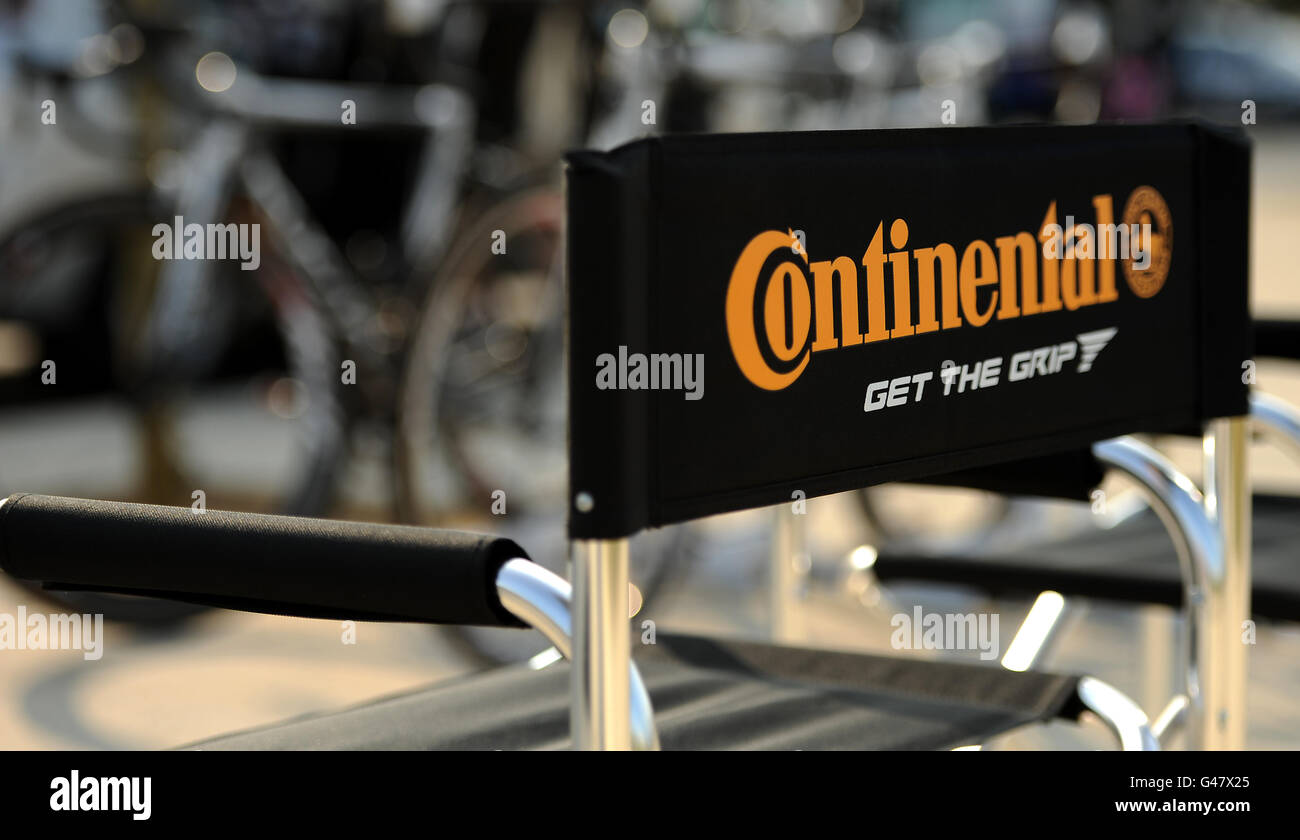 Detailed view of Continental signage on the back of a chair belonging ...