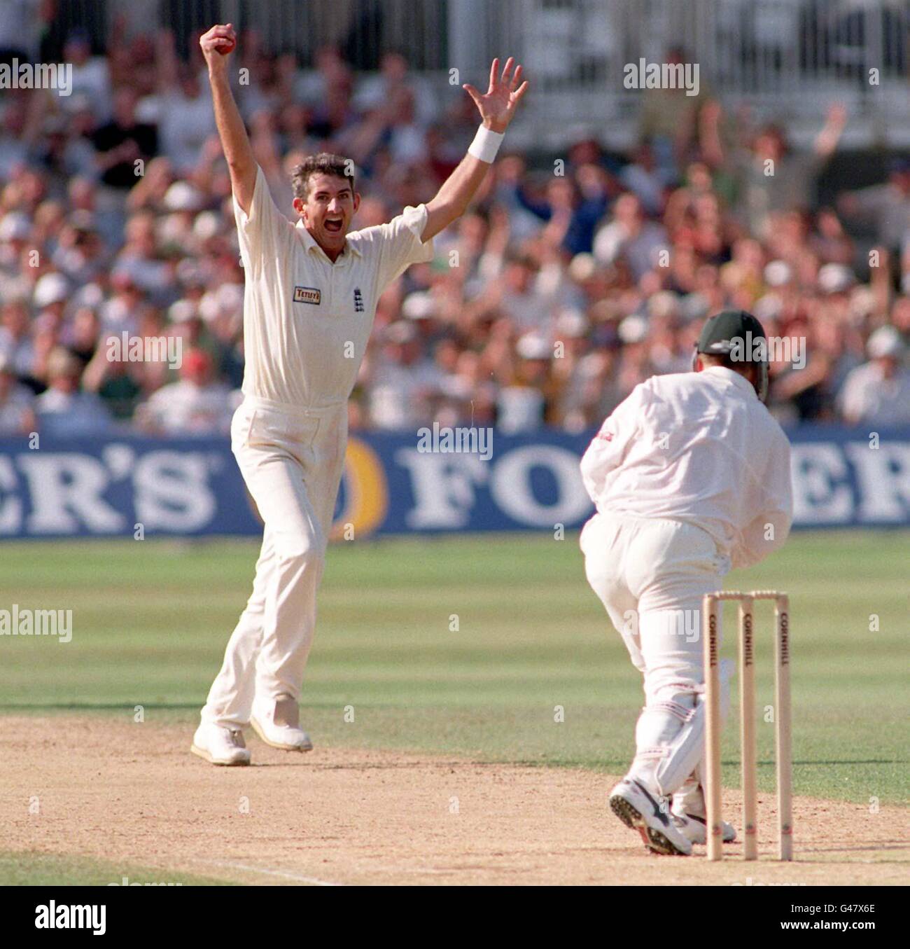 Cricket caddick claims healy wicket hi-res stock photography and images ...
