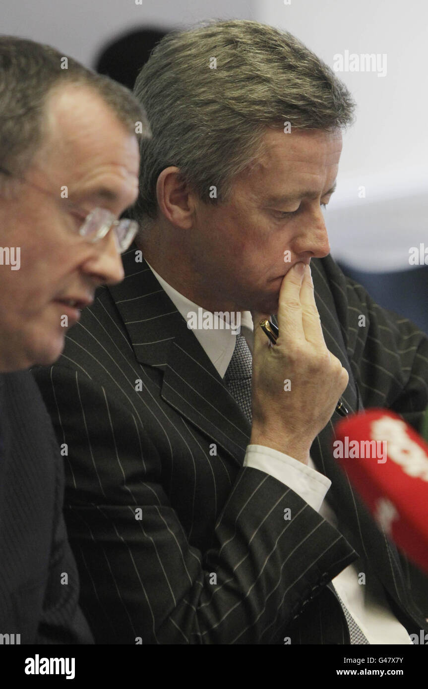 (Left to Right) Professor William Ledger and Dr Philip Crowley hold a ...