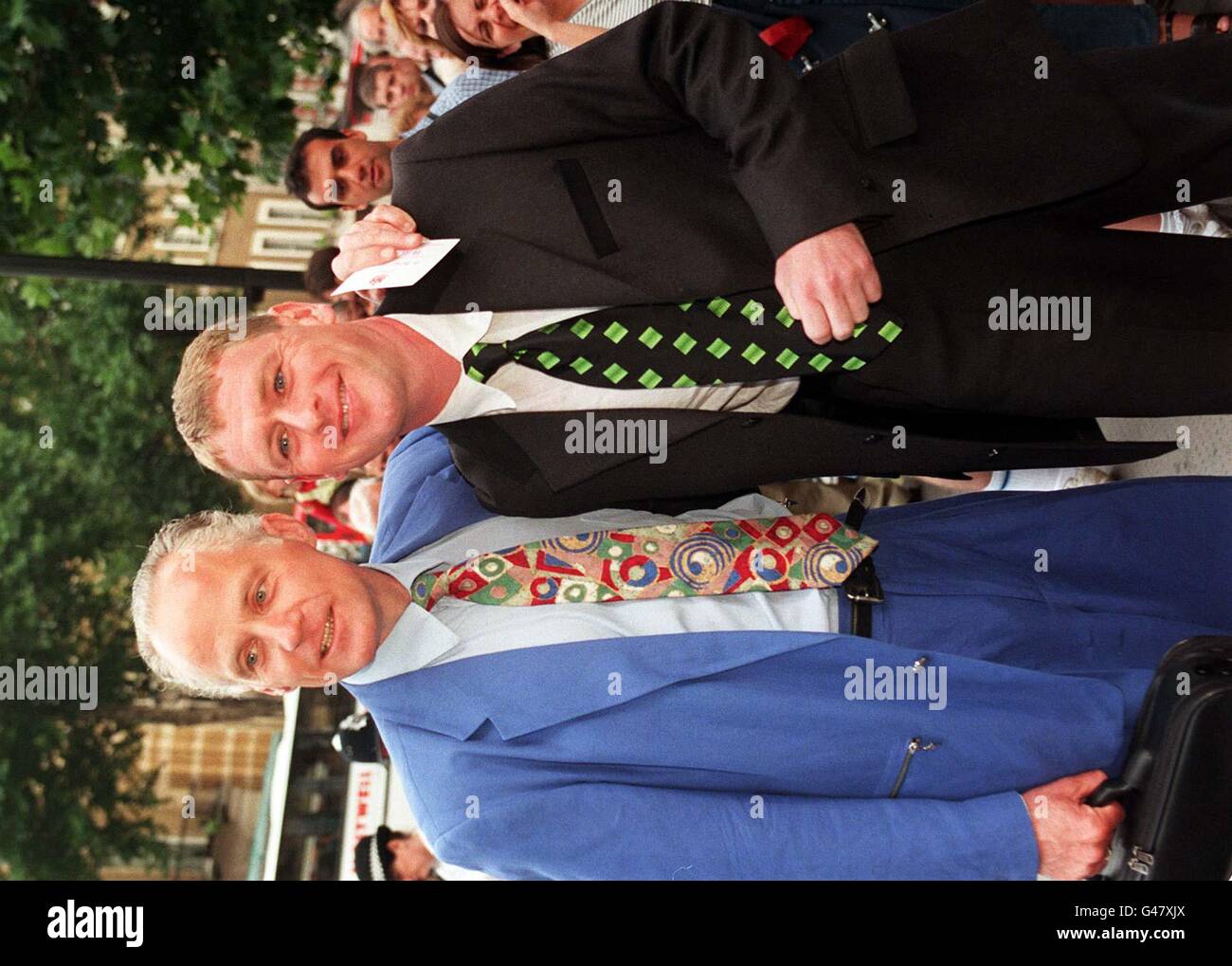 Former EastEnder actor Michael Cashman (left) arriving at a reception ...