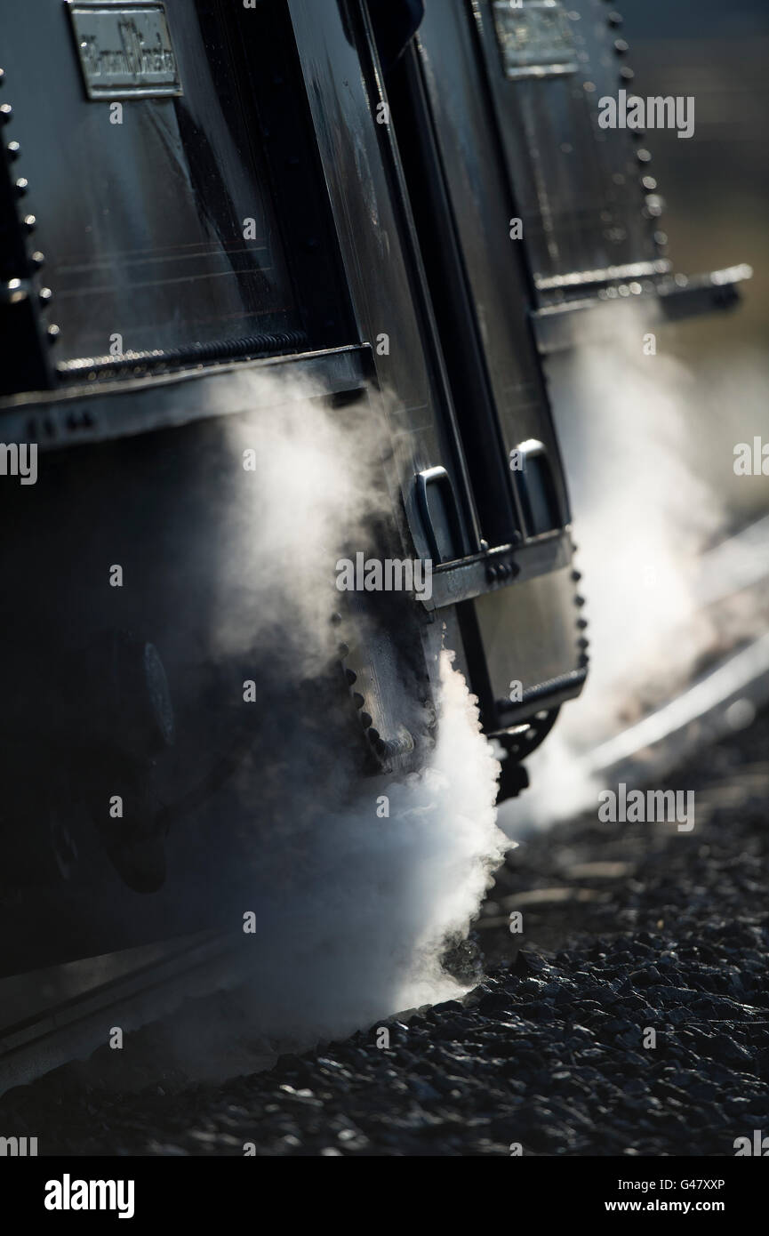 Steam pouring out of a Steam Engine Stock Photo - Alamy