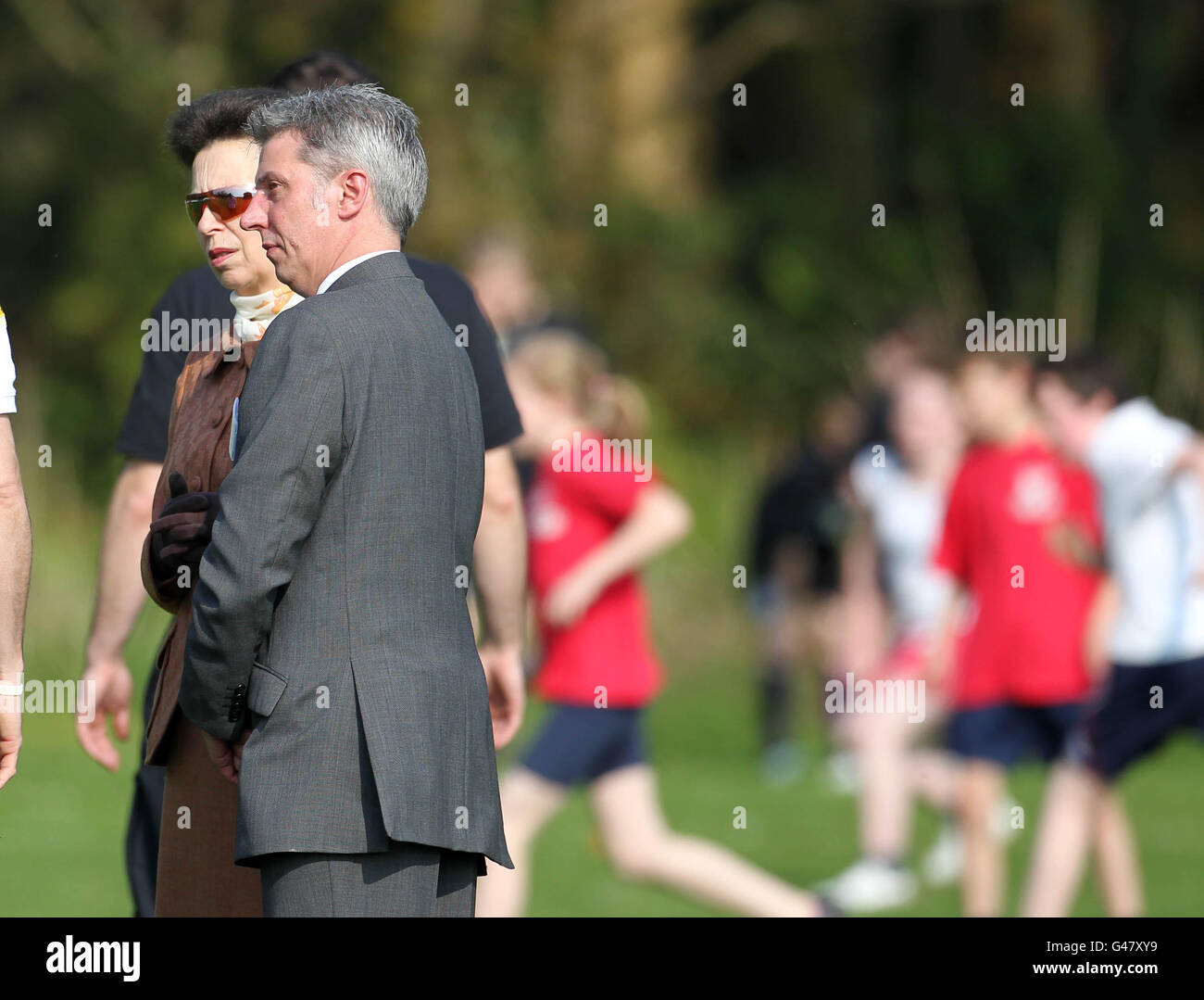 The Princess Royal with a member of Helensburgh Rugby Club (name ...