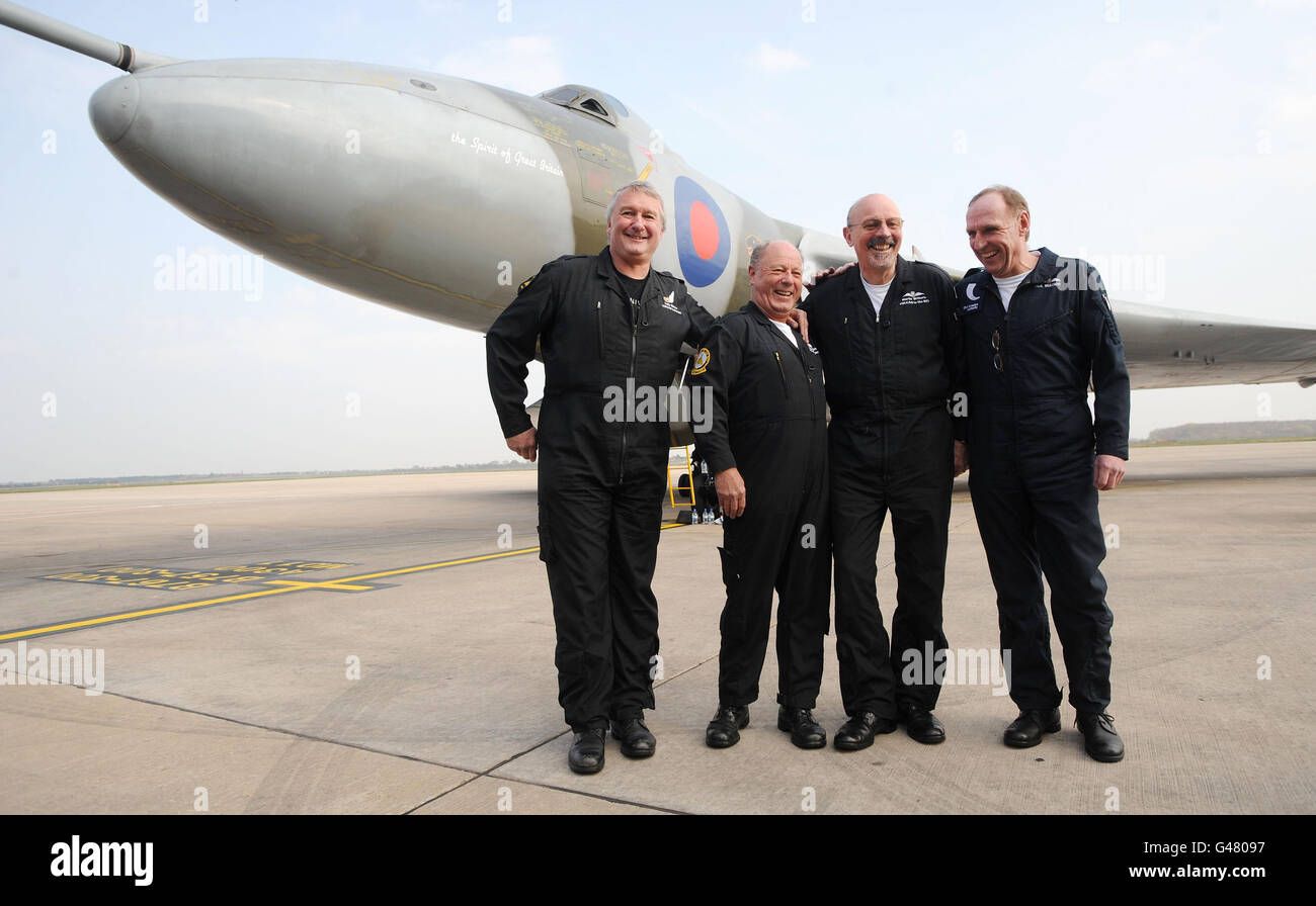The last flying Vulcan Bomber crew (left to right) Andy Marson, Barry ...
