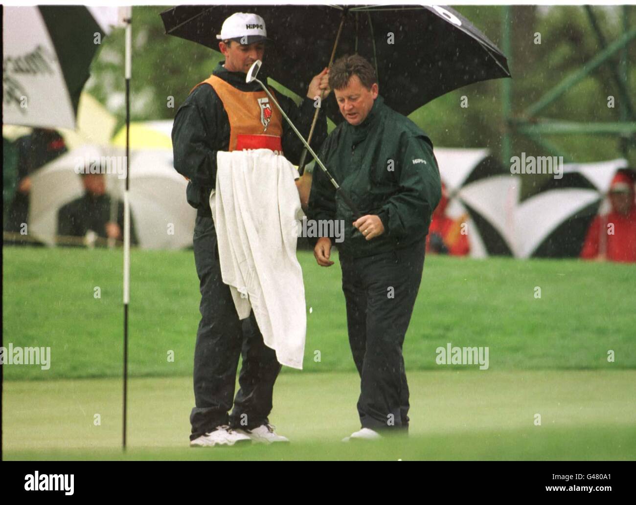 Ian Woosnam, in the rain on the second green, during the third day's ...
