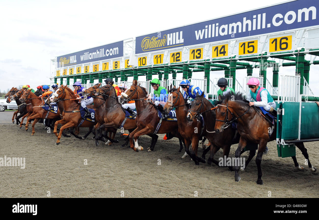 Leave the starting stalls in the rosebery handicap hi-res stock ...