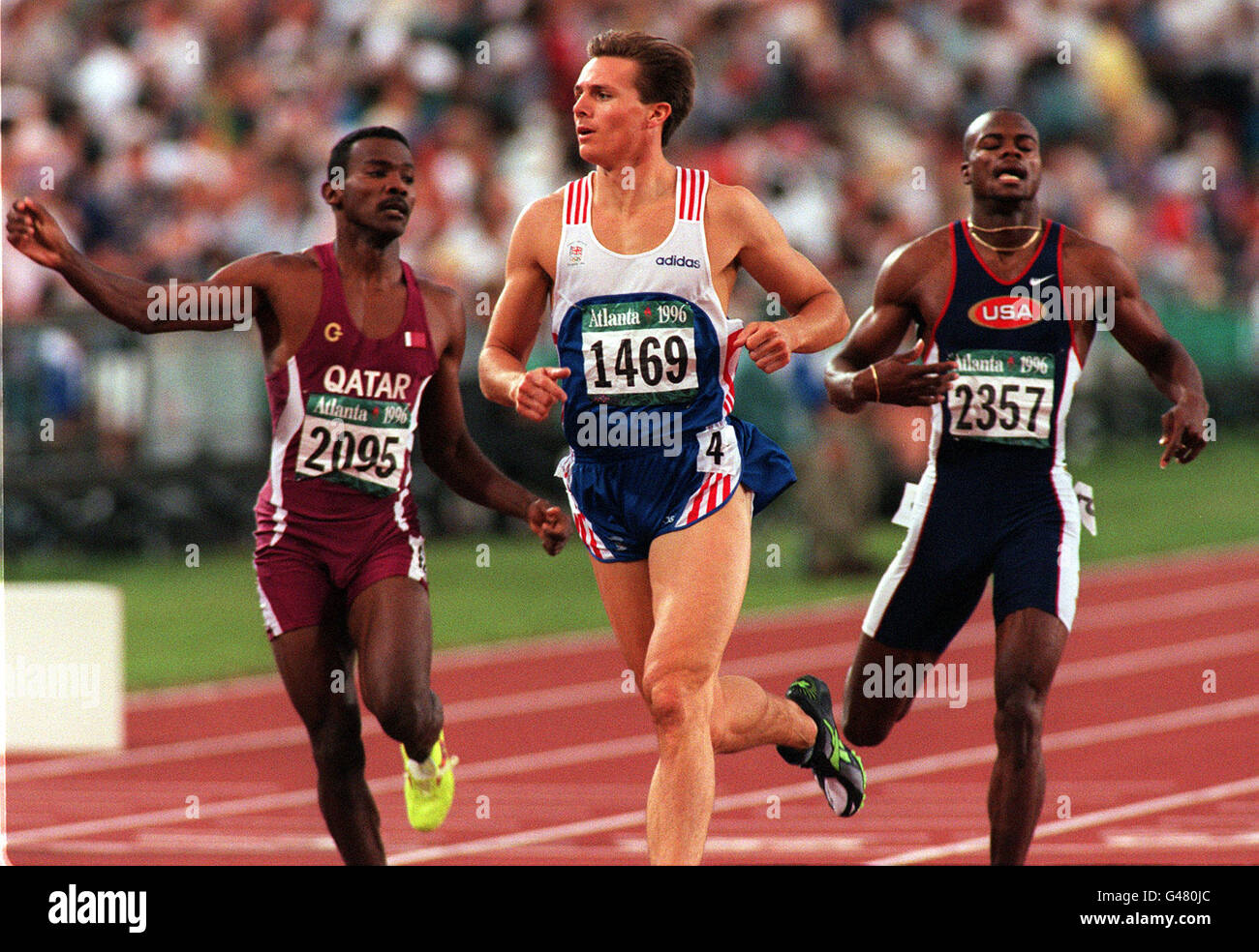 Britain Roger Black (centre) cruises to an easy finish in one of the ...