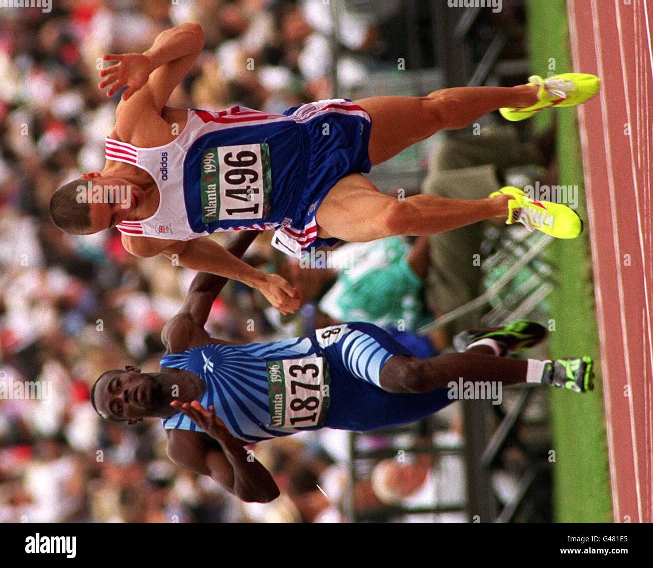 Scotland's Ian Mackie crosses the line during his heat for the 100m ...