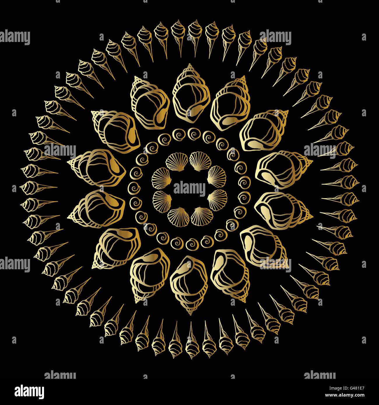 Sea Shells ornament Stock Vector Image & Art - Alamy