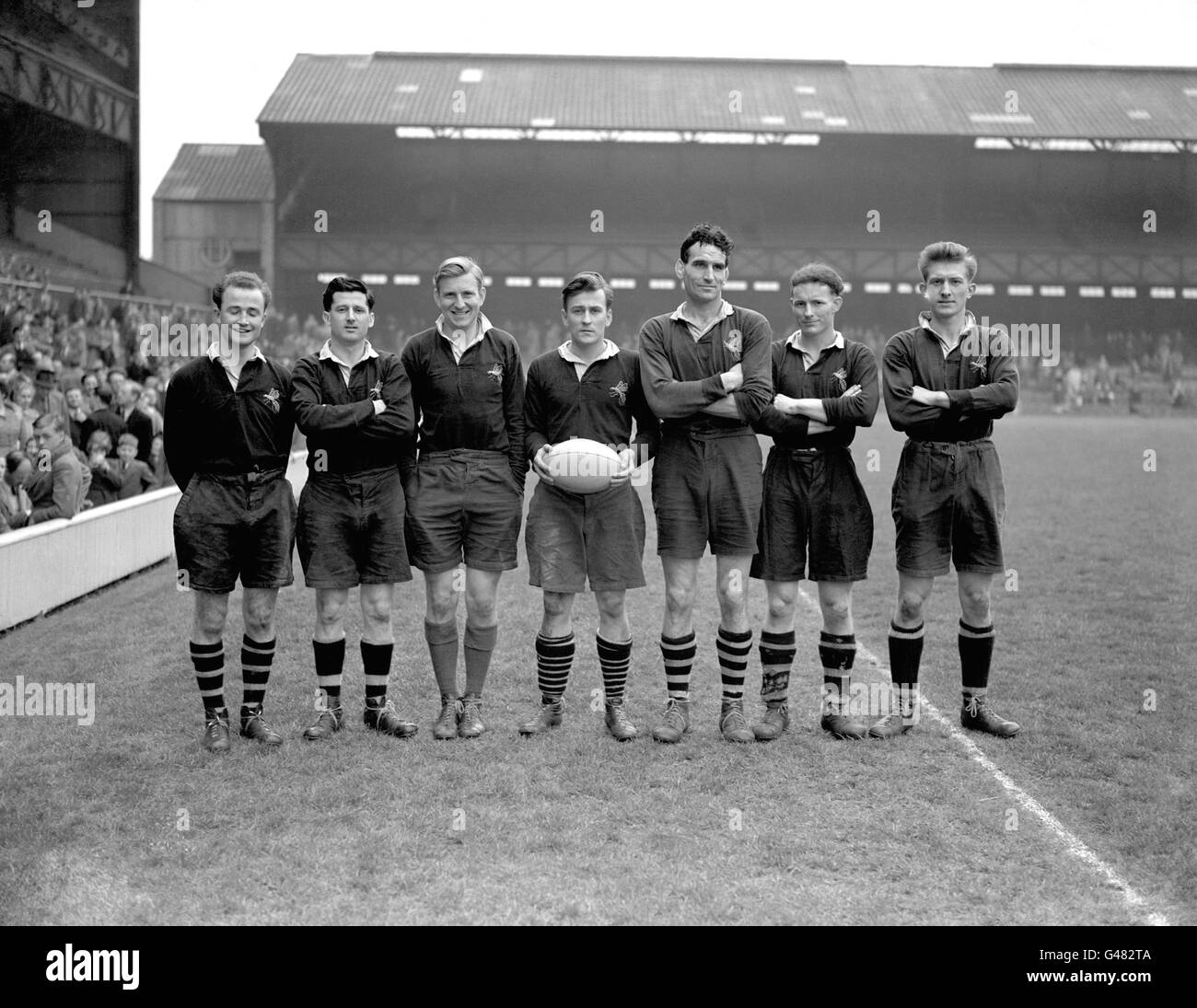 Wasps team group. (l-r) AL Stalder, J Marker, GA Phillips, Pat Sykes ...
