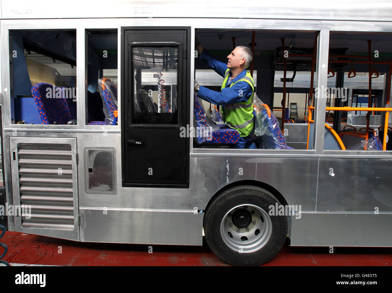 The factory floor of Alexander Dennis bus builders in Falkirk Stock ...