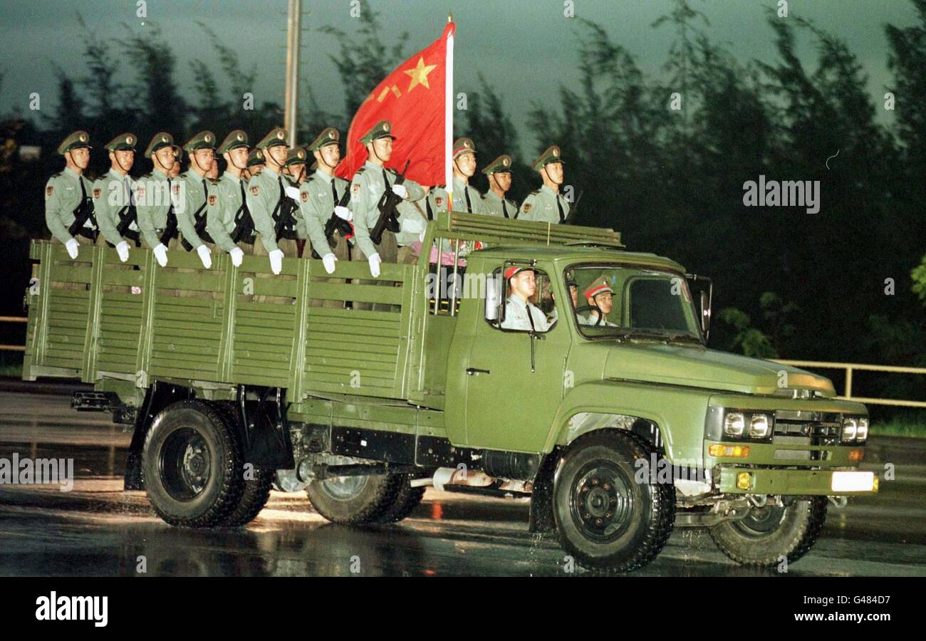 The People's Liberation Army of China, cross the border into Hong Kong ...