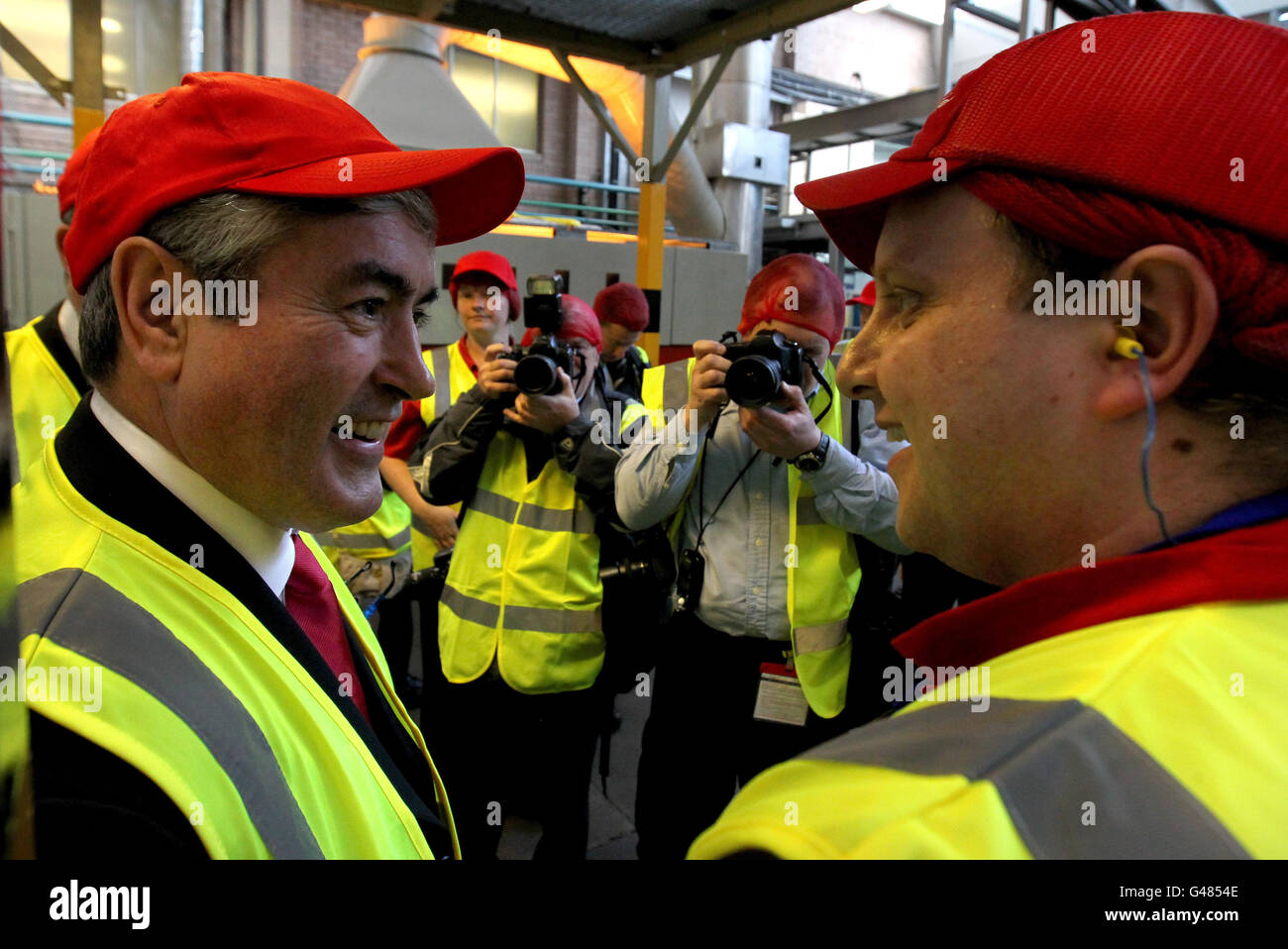Scottish Labour leader Iain Gray during a visit to Coca Cola ...