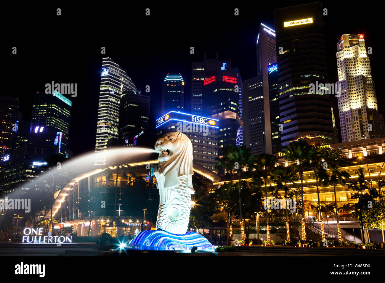 Merlion At Night