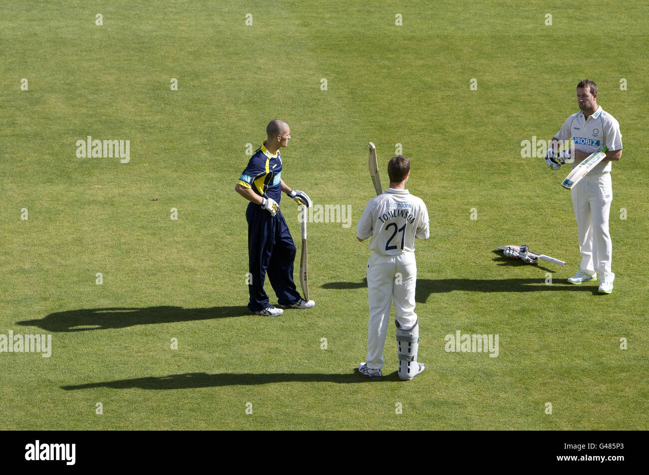 (left-right) Hampshire CCC's Ben Howell, James Tomlinson and Sean ...