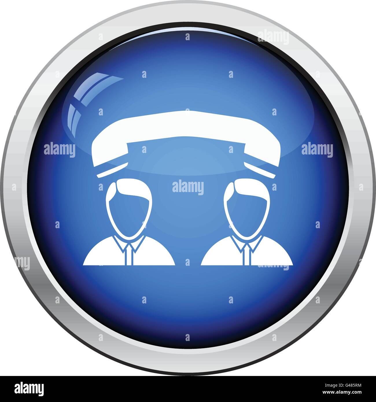 Telephone conversation icon. Glossy button design. Vector illustration ...