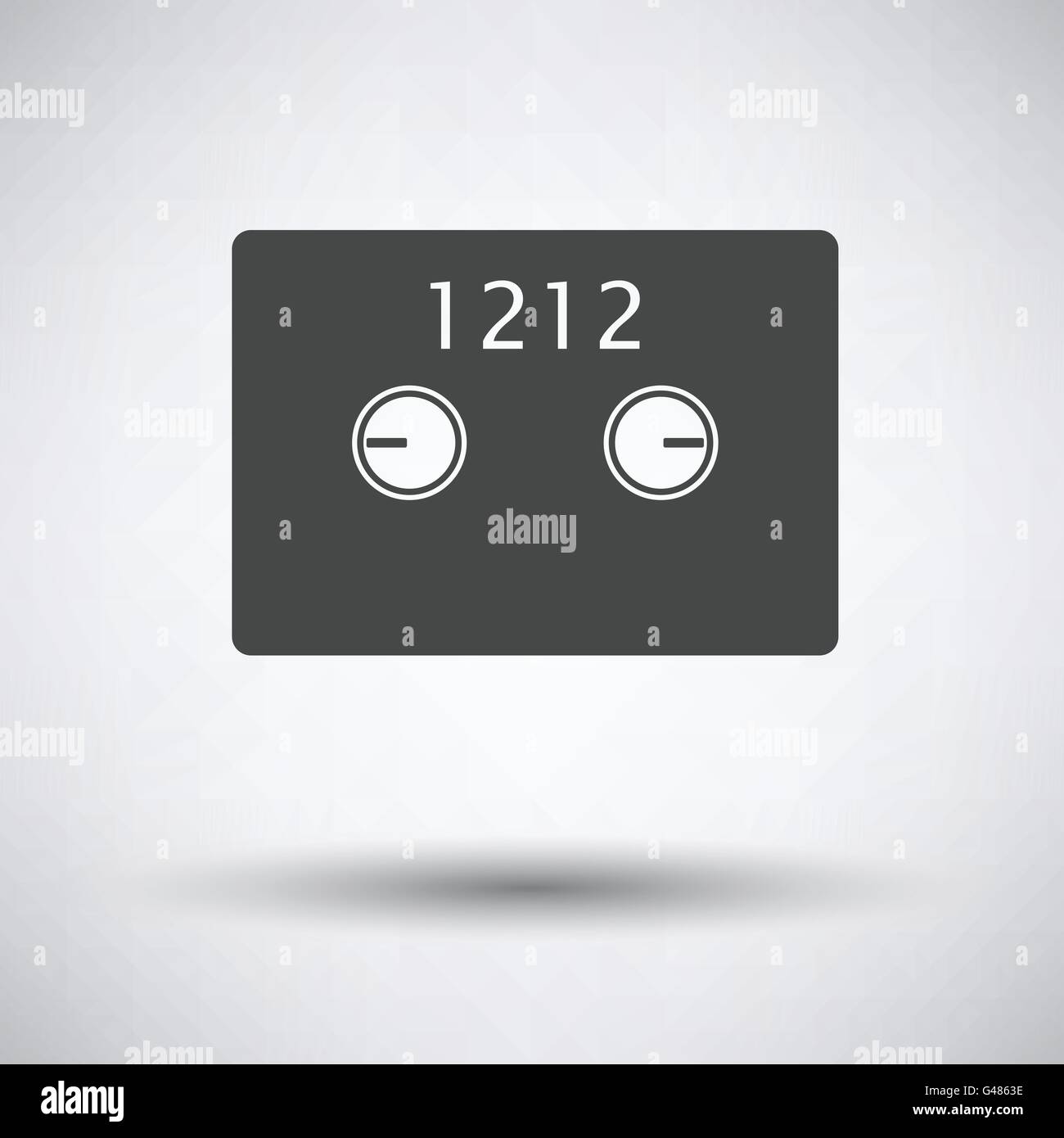 Safe cell icon on gray background, round shadow. Vector illustration ...