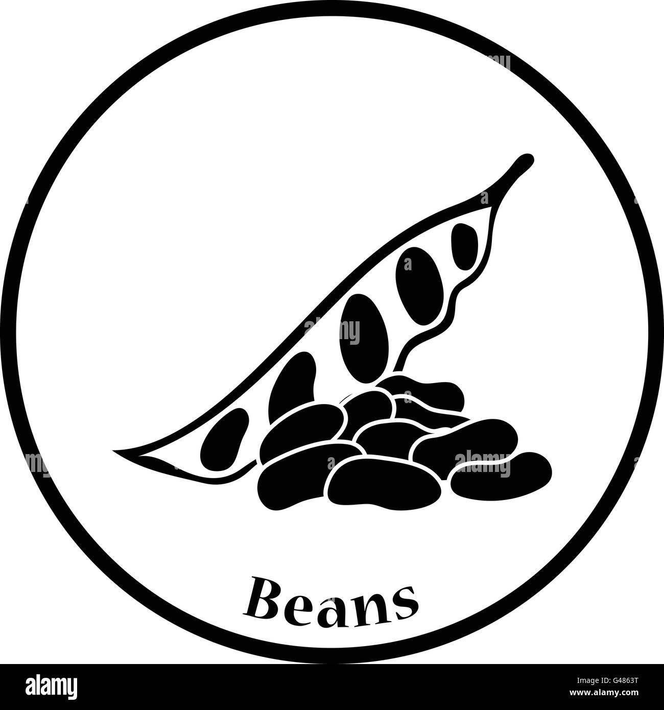 Beans icon. Thin circle design. Vector illustration Stock Vector Image ...