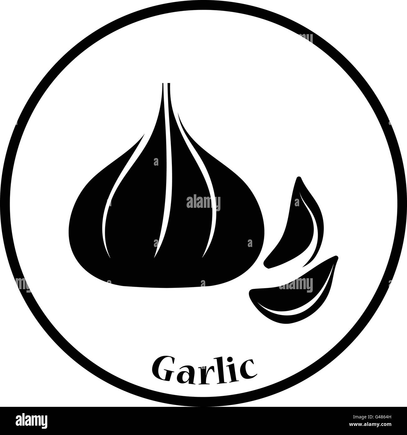 Garlic icon. Thin circle design. Vector illustration Stock Vector Image ...