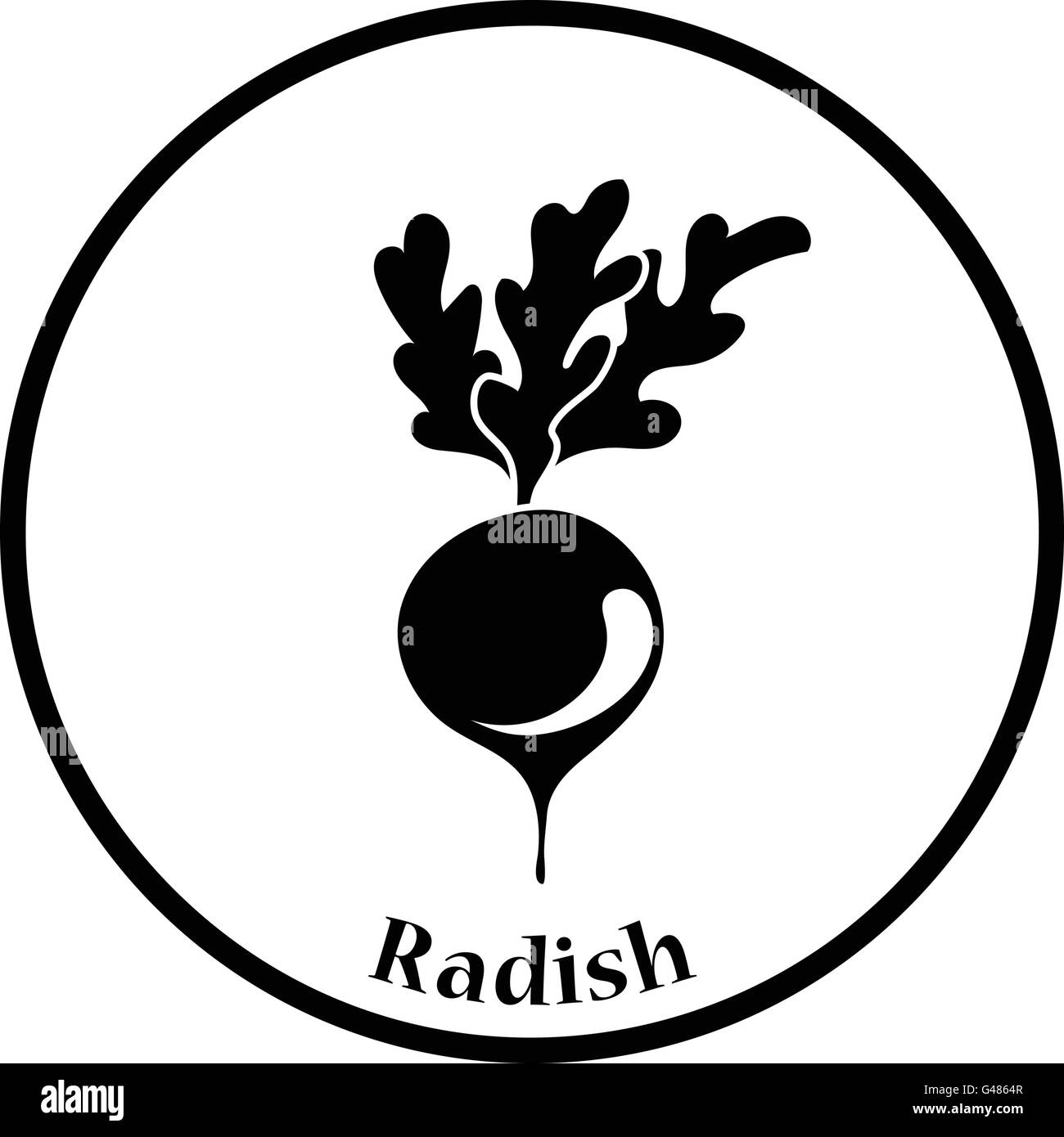 Radishes icon. Thin circle design. Vector illustration Stock Vector ...