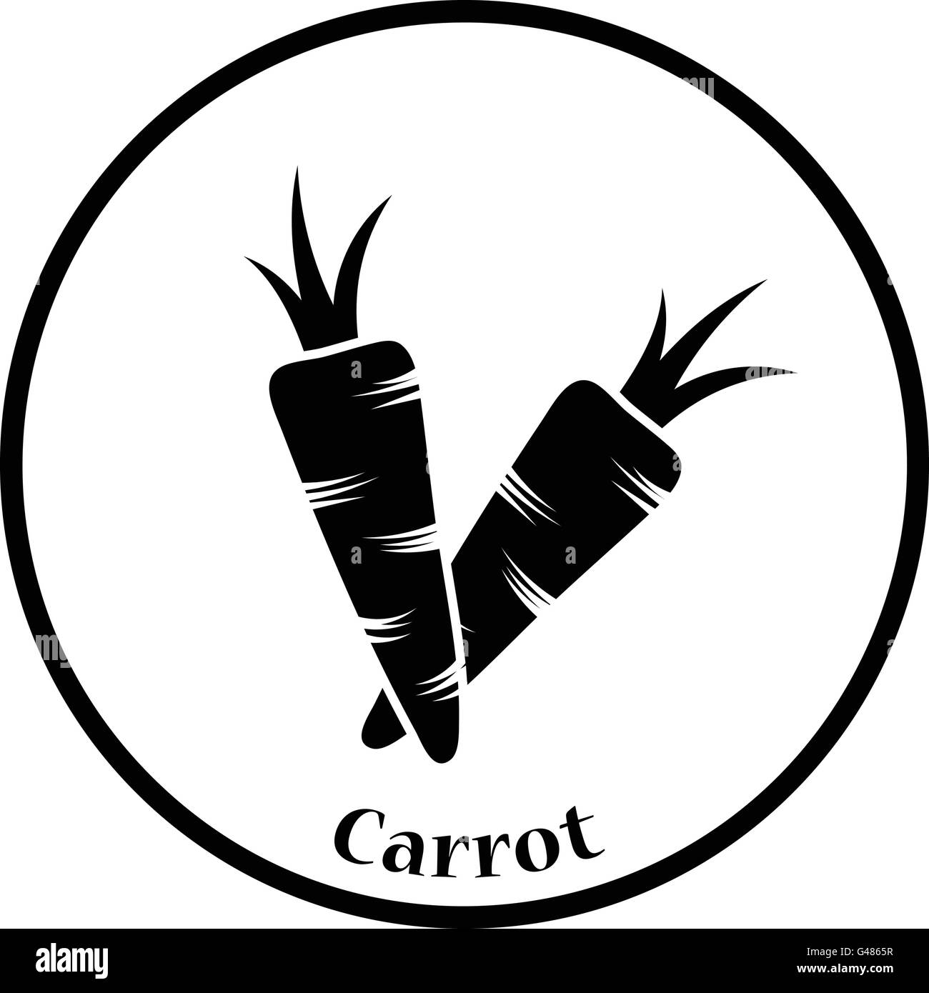 Carrot icon. Thin circle design. Vector illustration Stock Vector Image ...