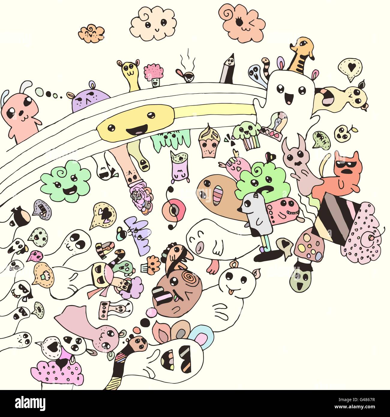 Funny doodle vector Stock Vector Image & Art - Alamy