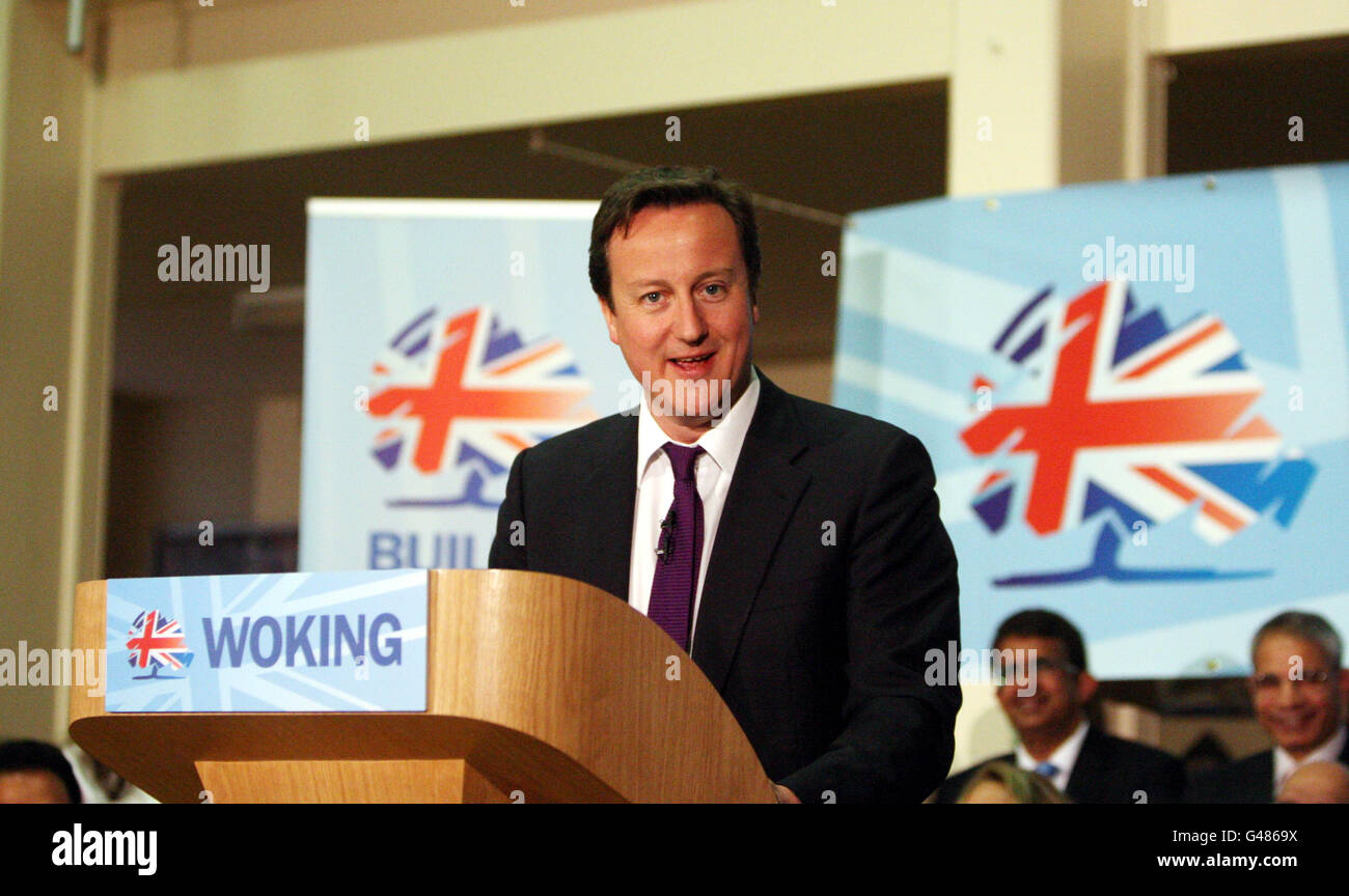 David cameron delivers visit bishop david brown school in woking hi-res ...
