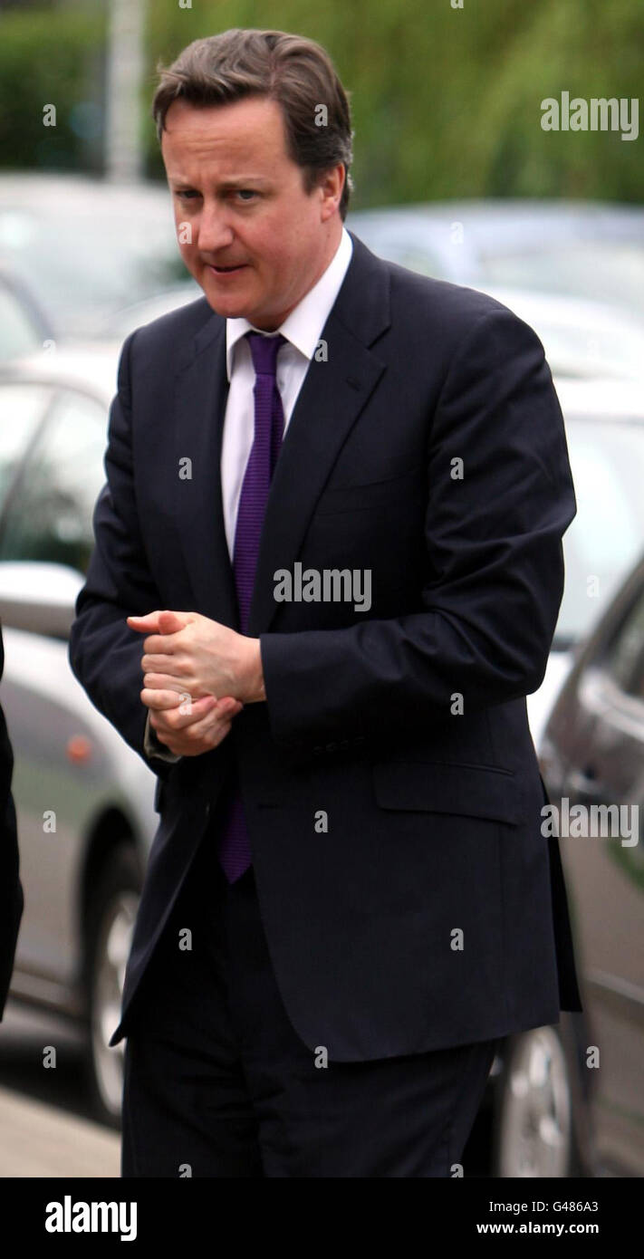 Prime Minister David Cameron, arrives for a visit to the Bishop David ...