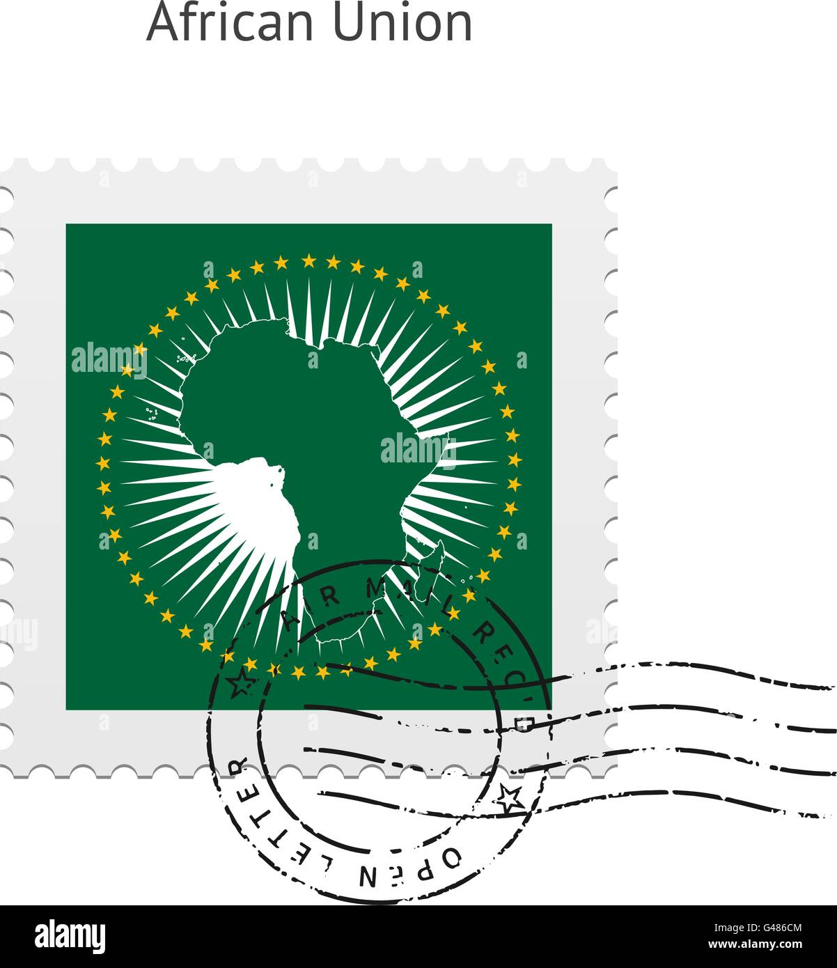 African Union Flag Postage Stamp Stock Vector Image & Art - Alamy