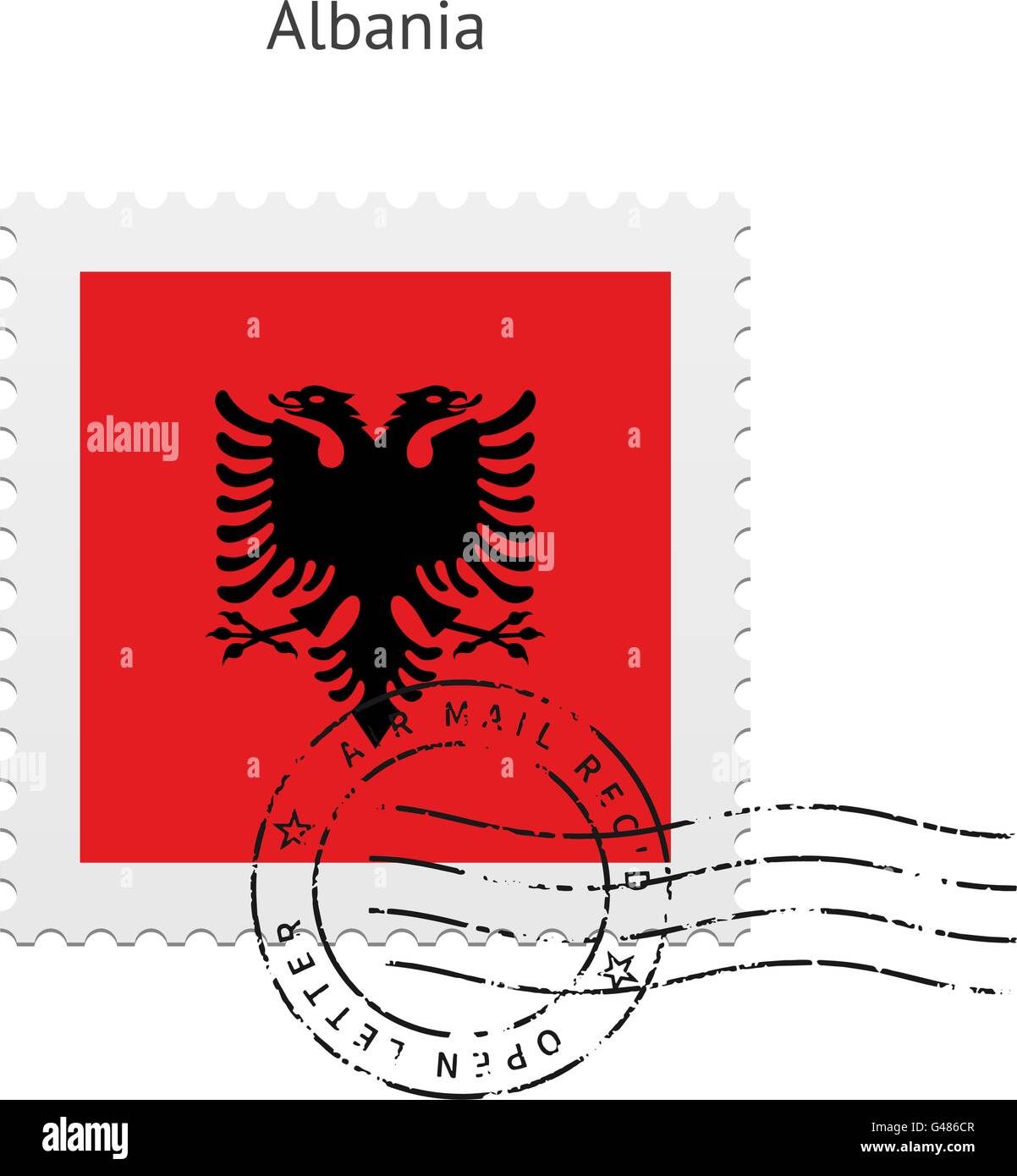 Postage stamp albania Stock Vector Images - Alamy