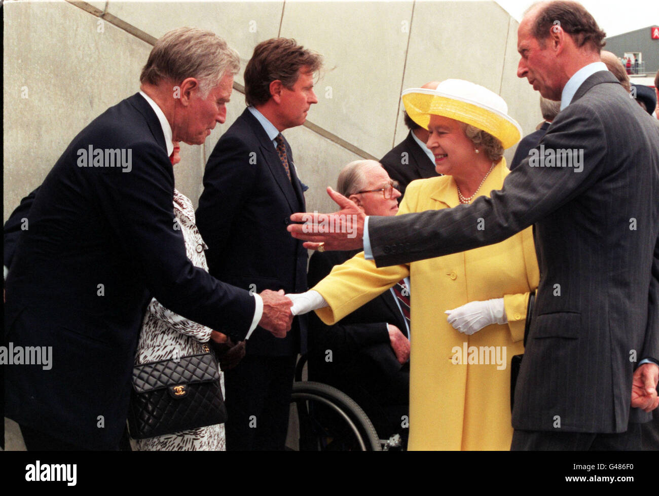 The Duke of Kent (far right) introduces Queen Elizabeth II to veteran ...