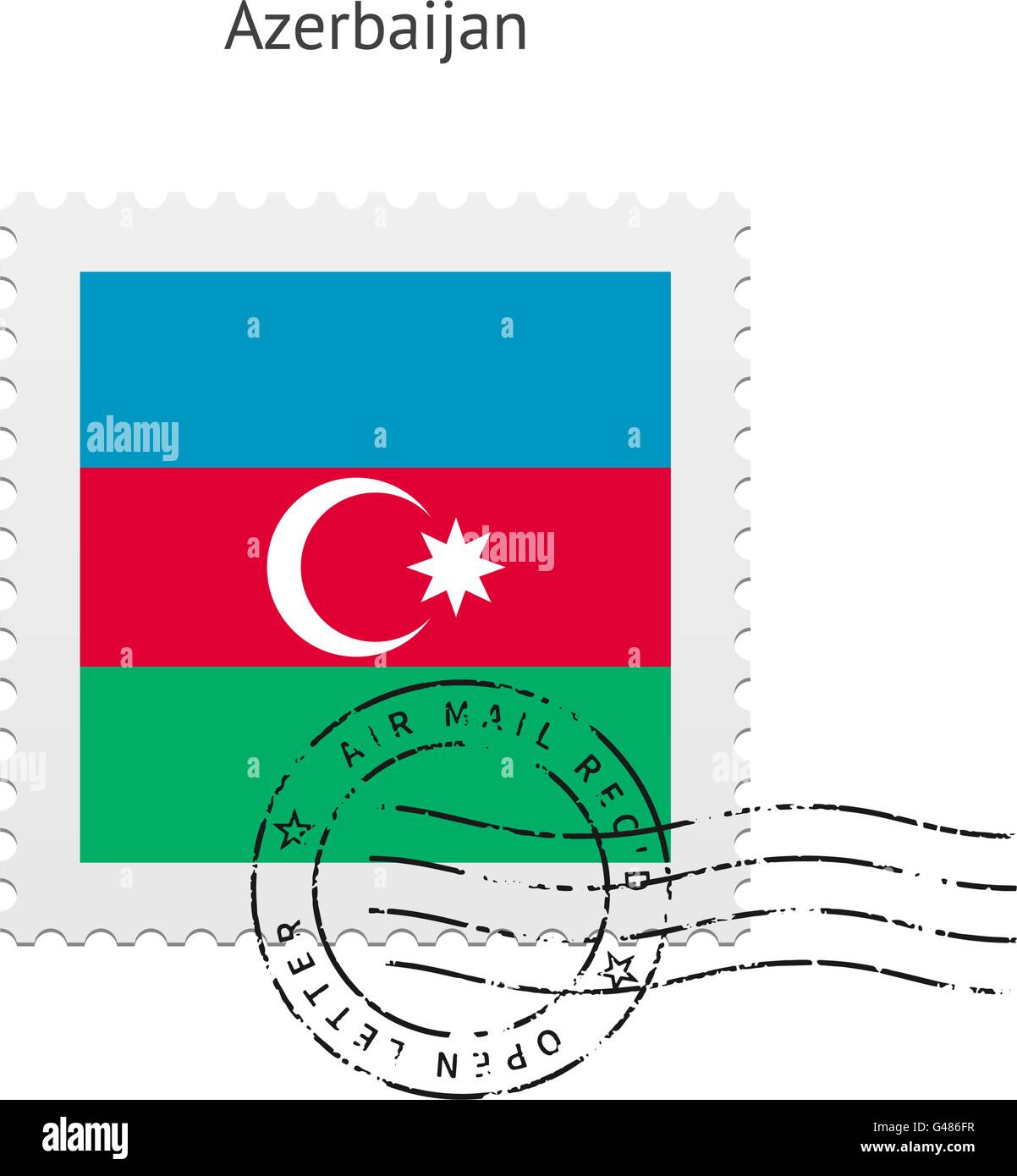 Azerbaijan Flag Postage Stamp Stock Vector Image & Art - Alamy