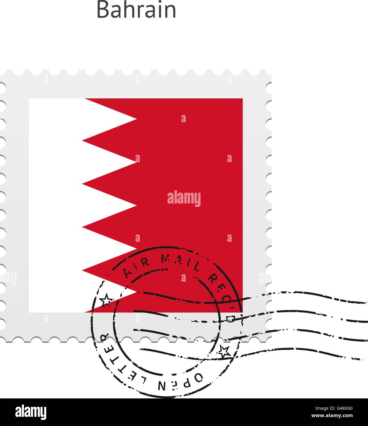 Bahrain Flag Postage Stamp Stock Vector Image & Art - Alamy
