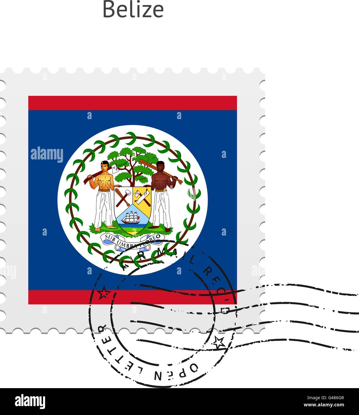 Belize Flag Postage Stamp Stock Vector Image & Art - Alamy