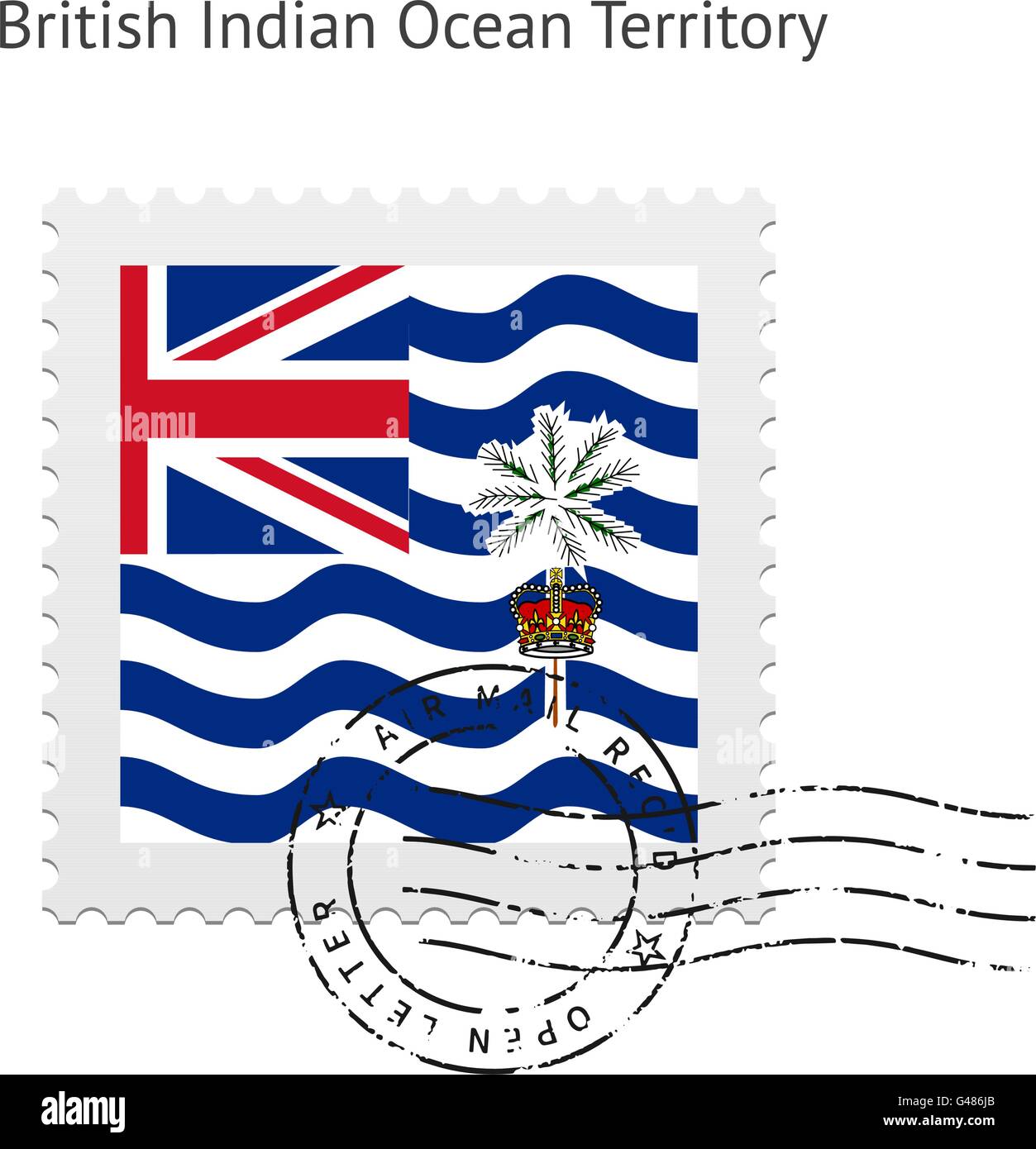 British Indian Ocean Territory Flag Postage Stamp Stock Vector Image ...