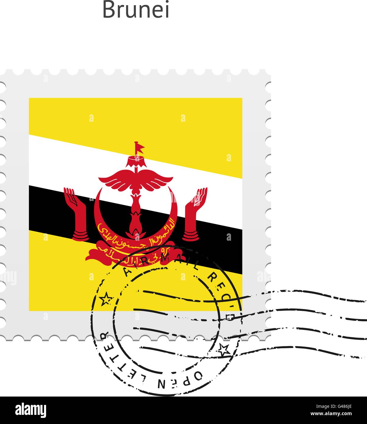 Brunei Flag Postage Stamp Stock Vector Image & Art - Alamy