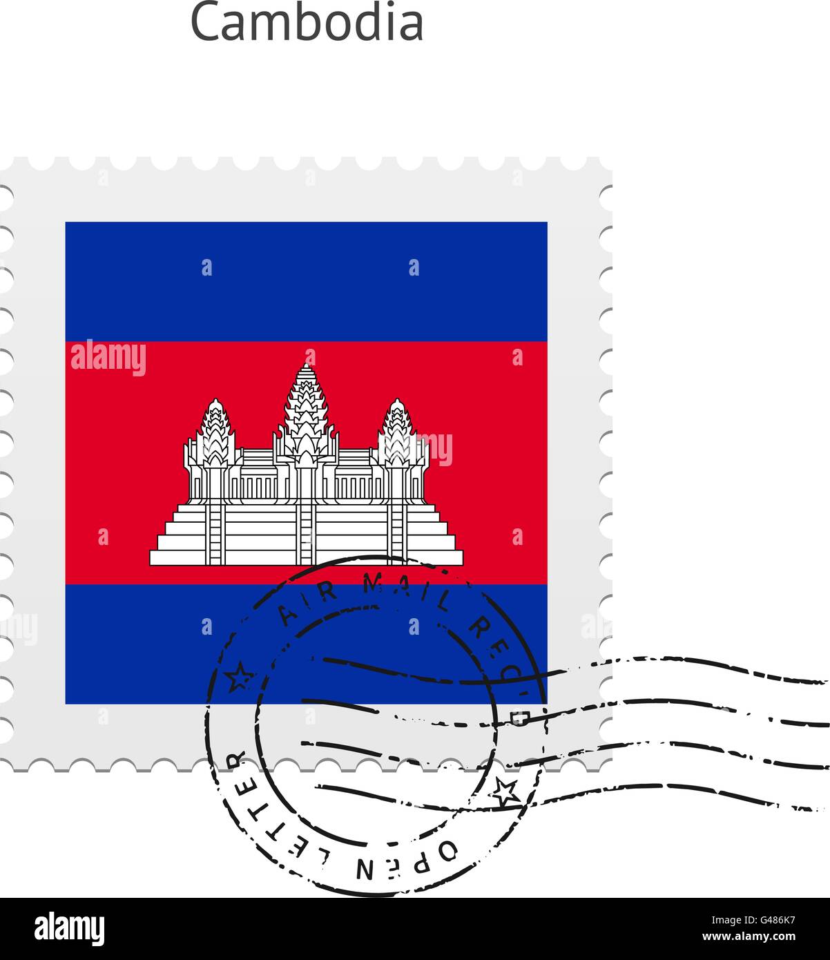 Cambodia mail stamp Stock Vector Images - Alamy