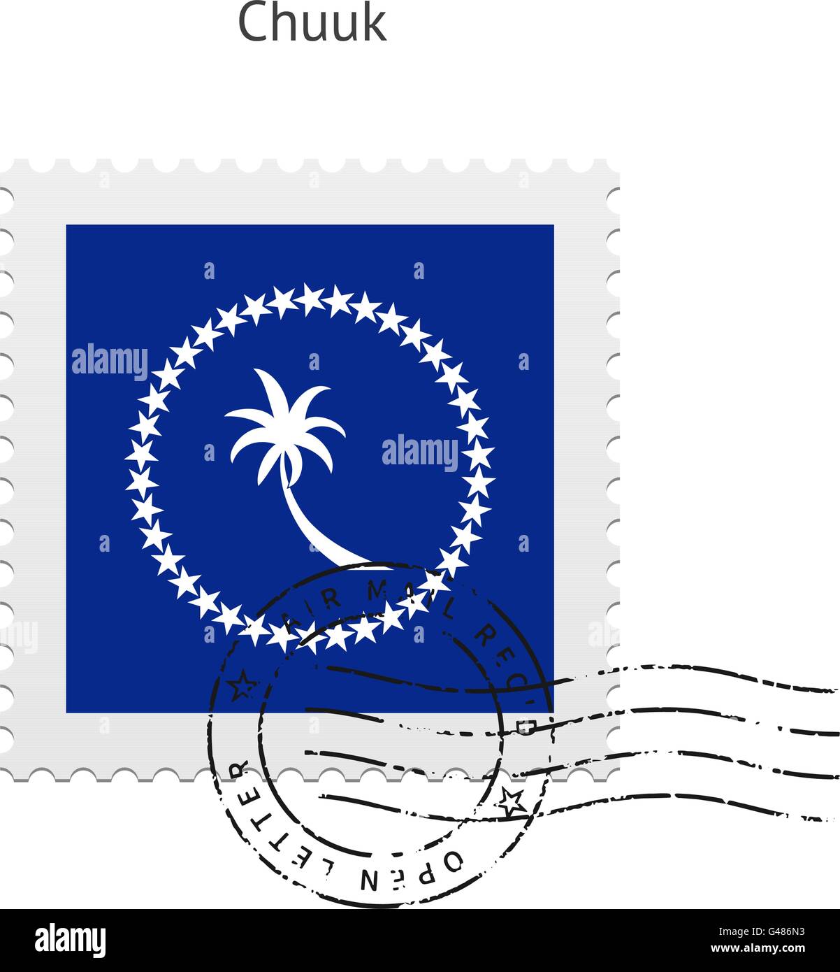 Chuuk Flag Postage Stamp Stock Vector Image & Art - Alamy