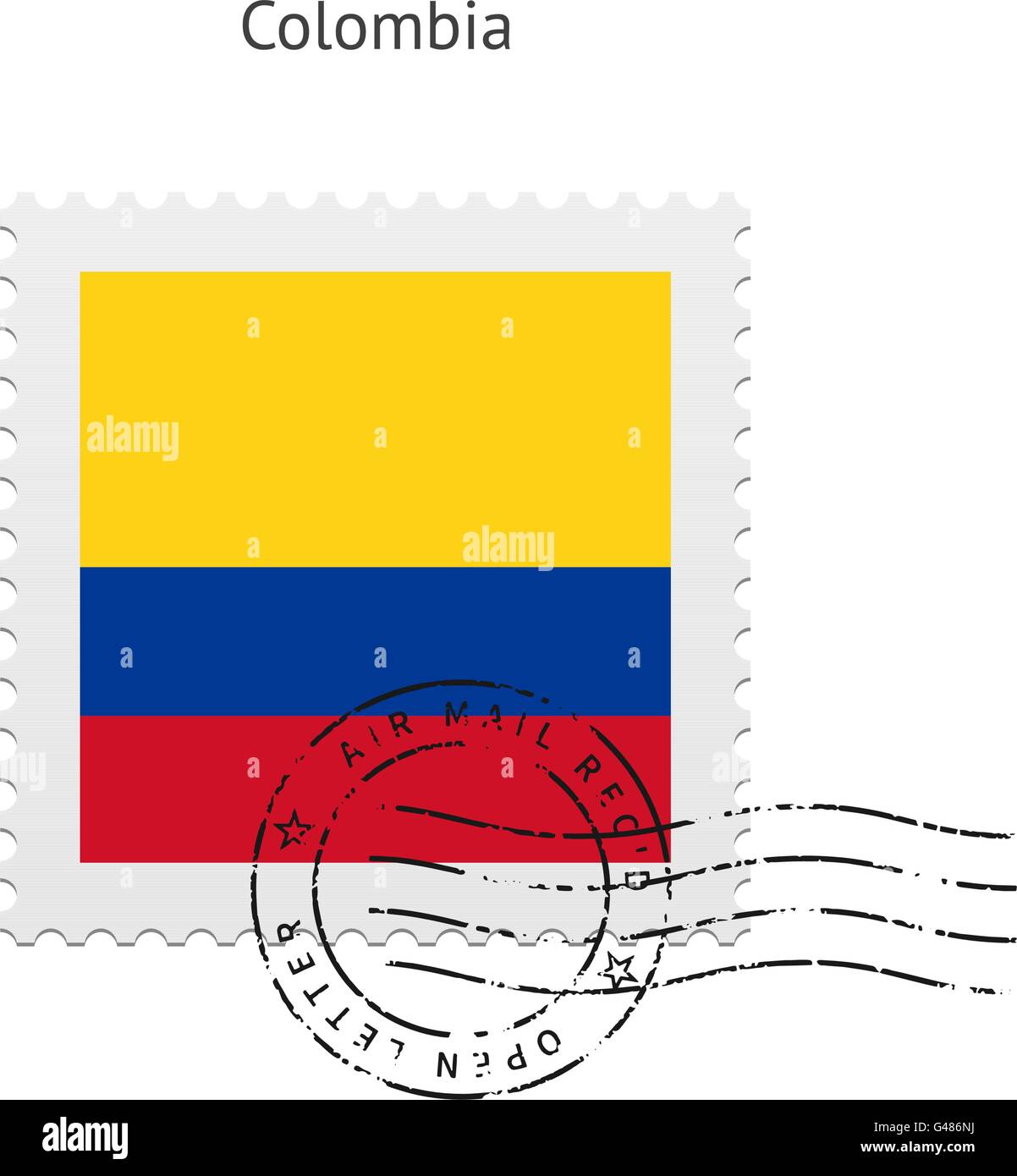 Colombia postage stamp Stock Vector Images - Alamy