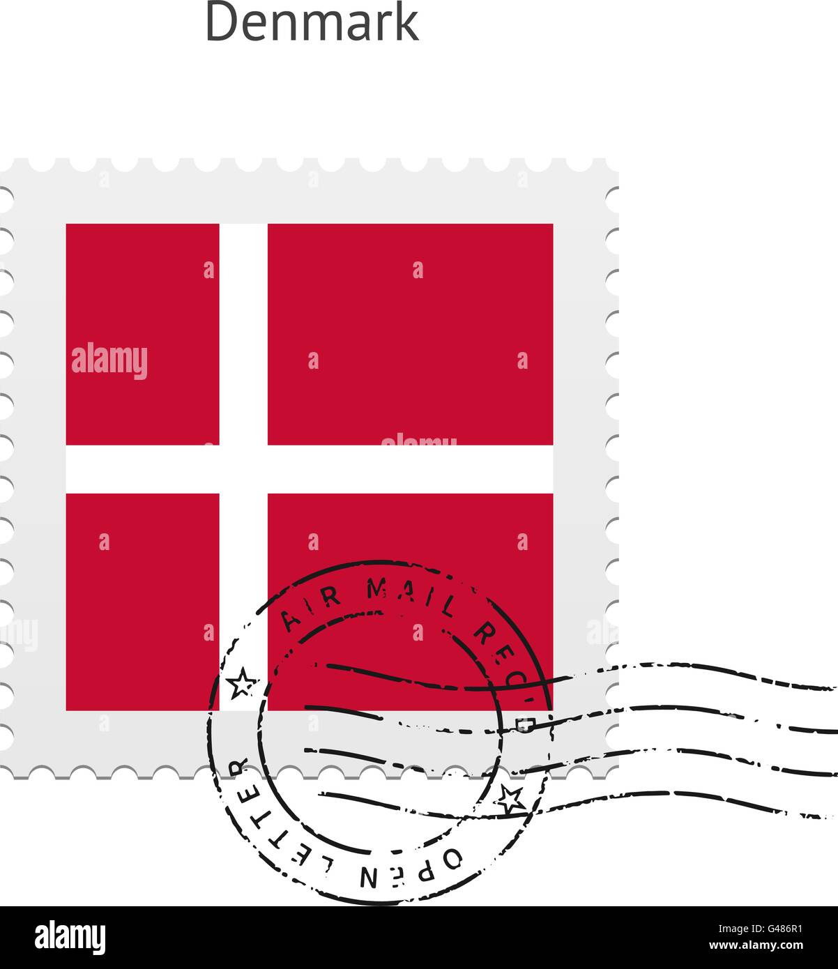 Denmark Flag Postage Stamp Stock Vector Image & Art - Alamy