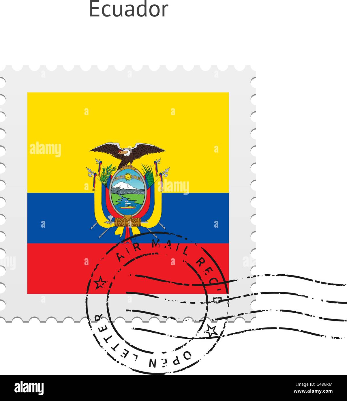 Ecuador Flag Postage Stamp Stock Vector Image & Art - Alamy