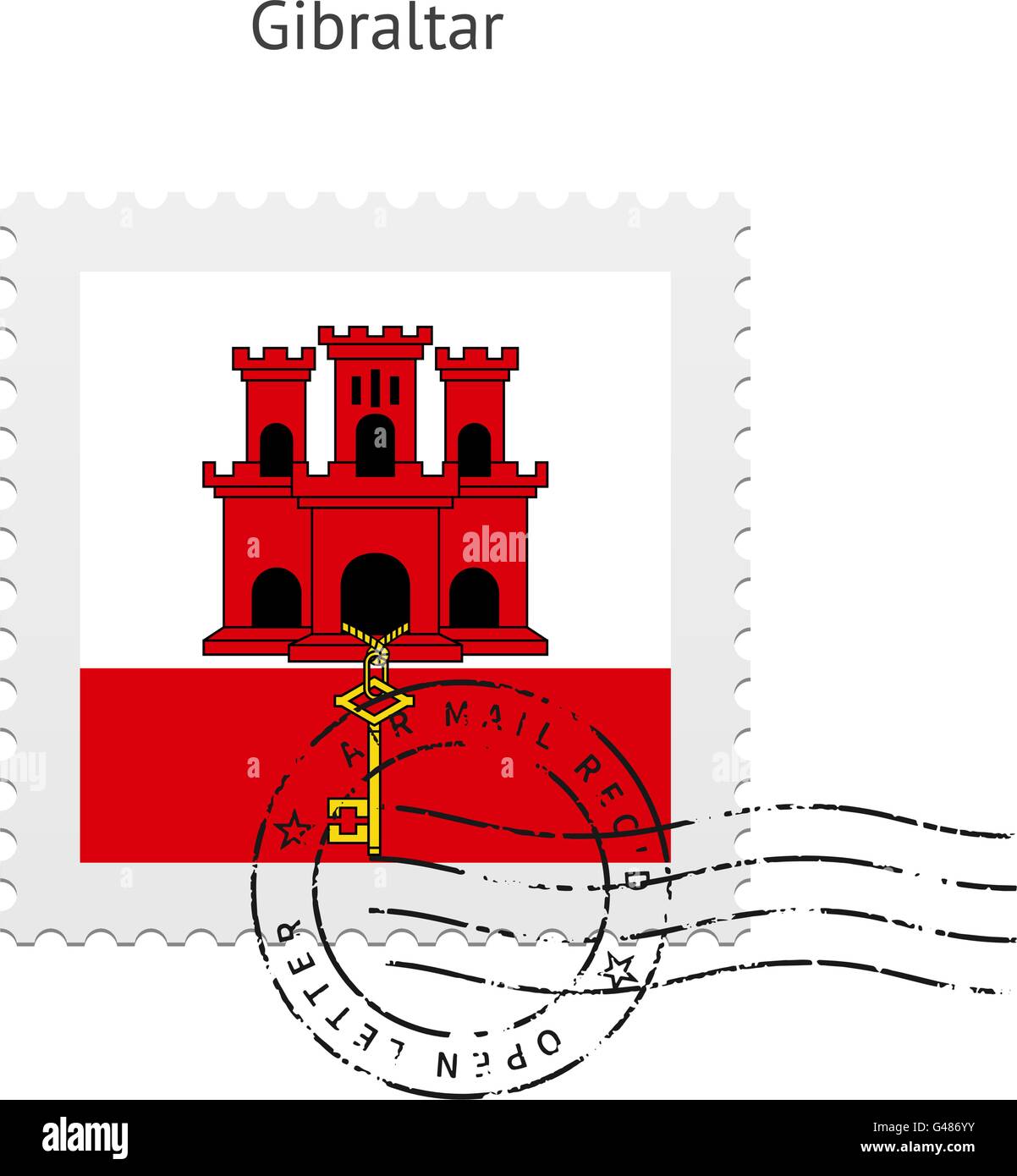 Gibraltar Flag Postage Stamp Stock Vector Image & Art - Alamy