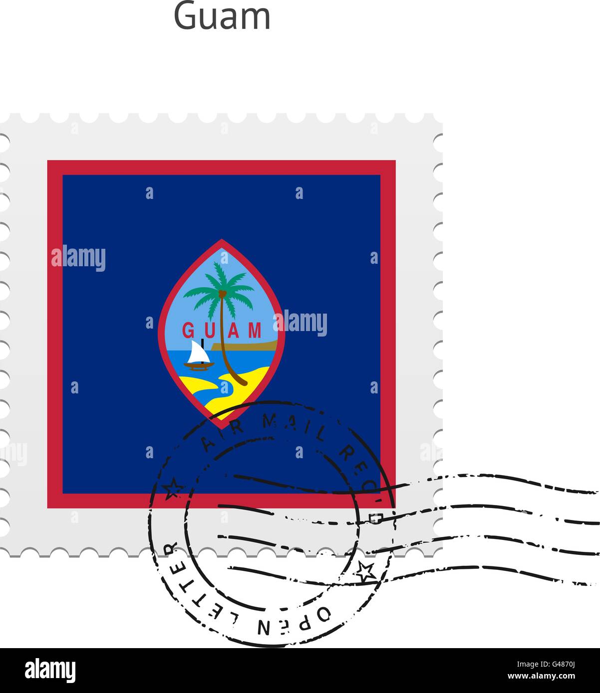 Guam Flag Postage Stamp Stock Vector Image & Art - Alamy
