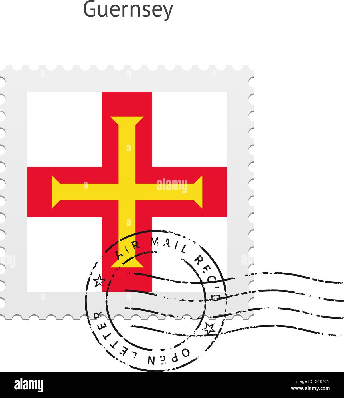 Guernsey Flag Postage Stamp Stock Vector Image & Art - Alamy