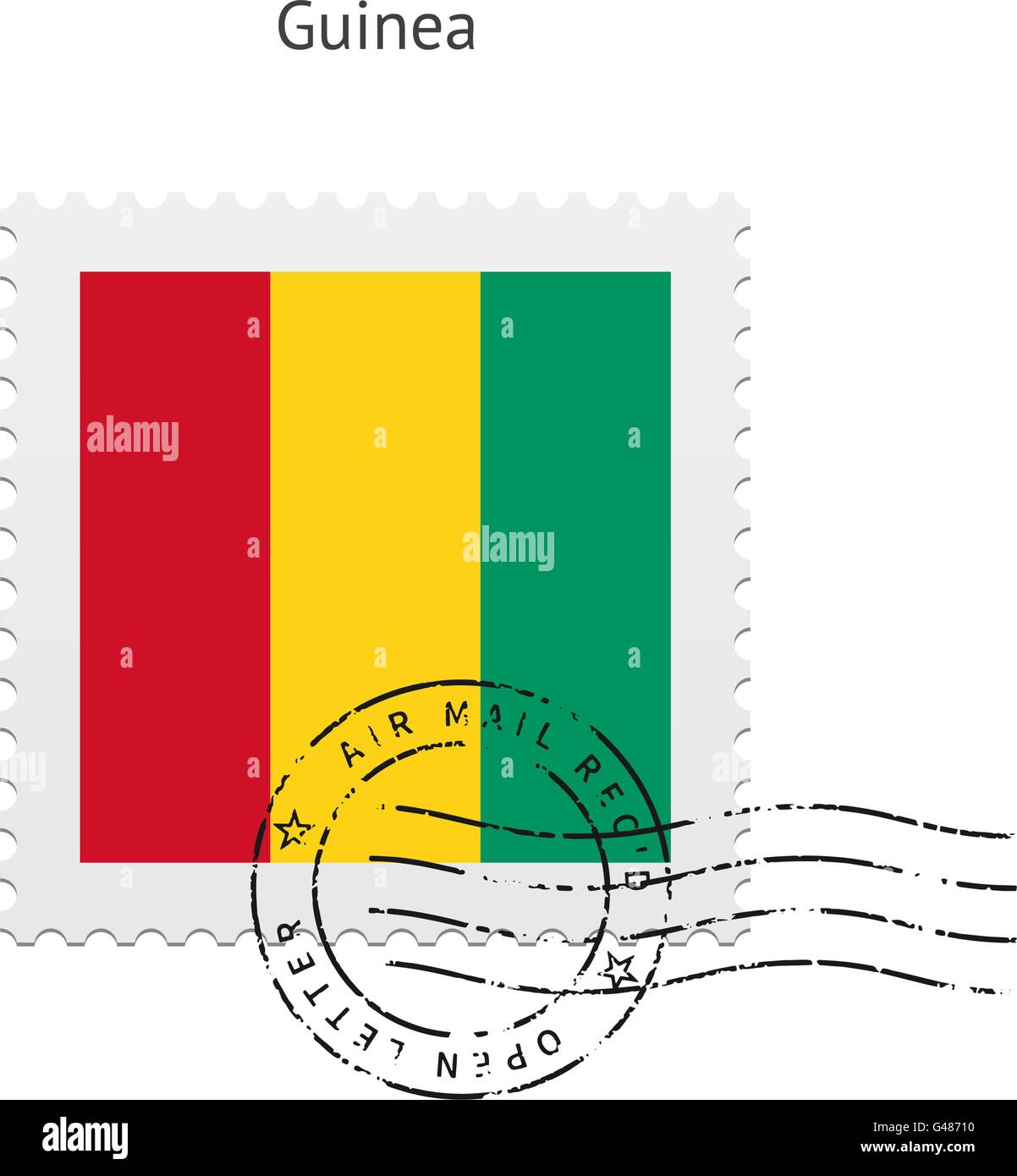 Guinea Flag Postage Stamp Stock Vector Image & Art - Alamy