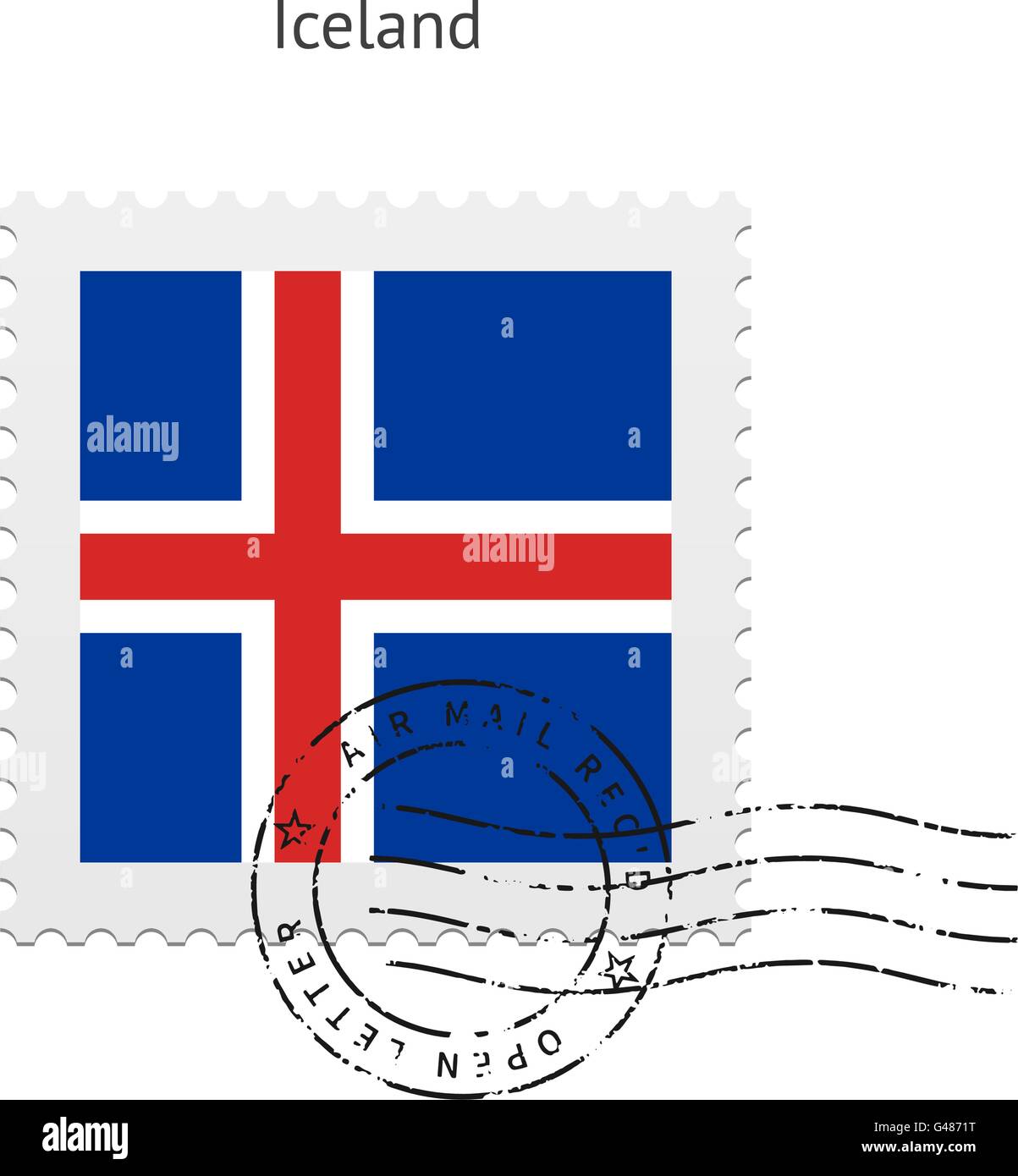 Iceland Flag Postage Stamp Stock Vector Image & Art - Alamy